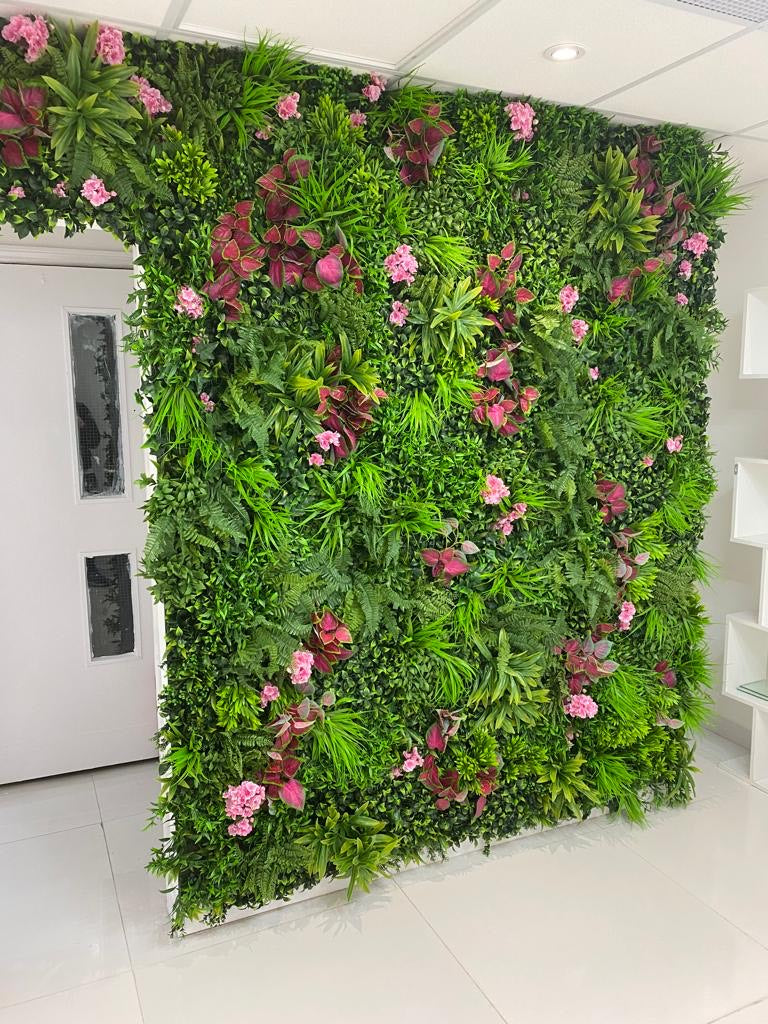 Floral Feature Green Wall for a Lancashire Beauty Salon – Verti Green