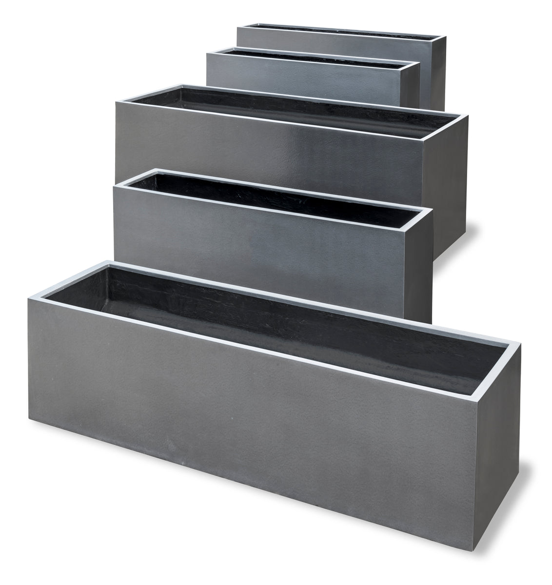Geo Large Trough Planters – Verti Green